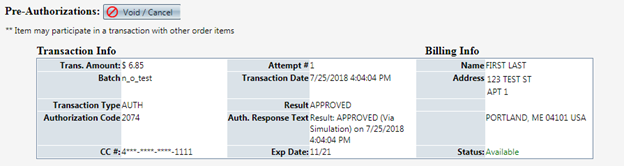 Transaction Details Window